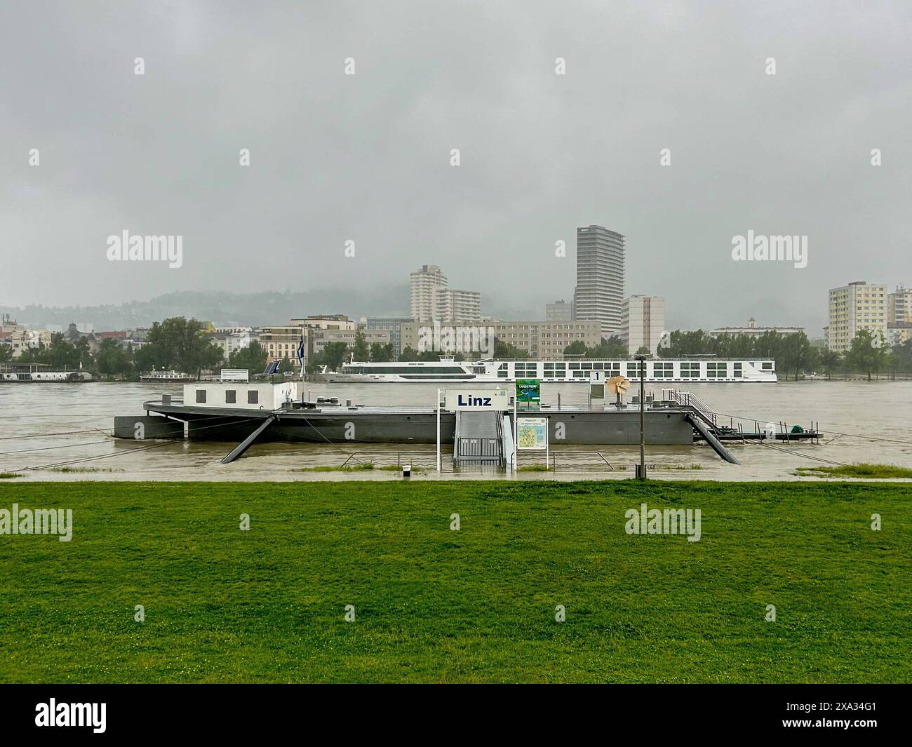 Linz, Urfahr, Hochwasser 04.06.2024, Linz, AUT, Urfahr, Hochwasser, im ...