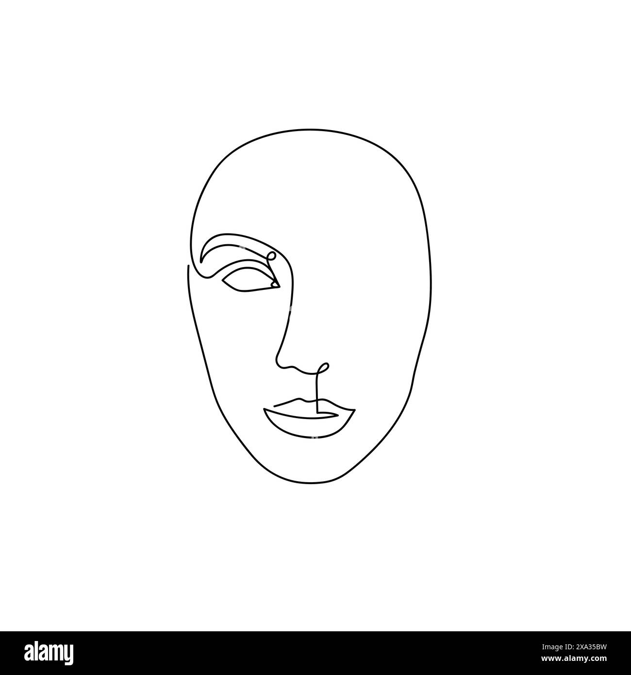Continuous line abstract face Stock Vector Image & Art - Alamy