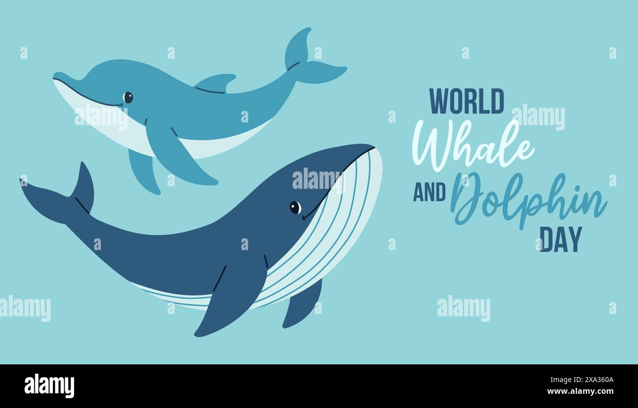 World Whale and Dolphin Day. Holiday concept. Template for background ...
