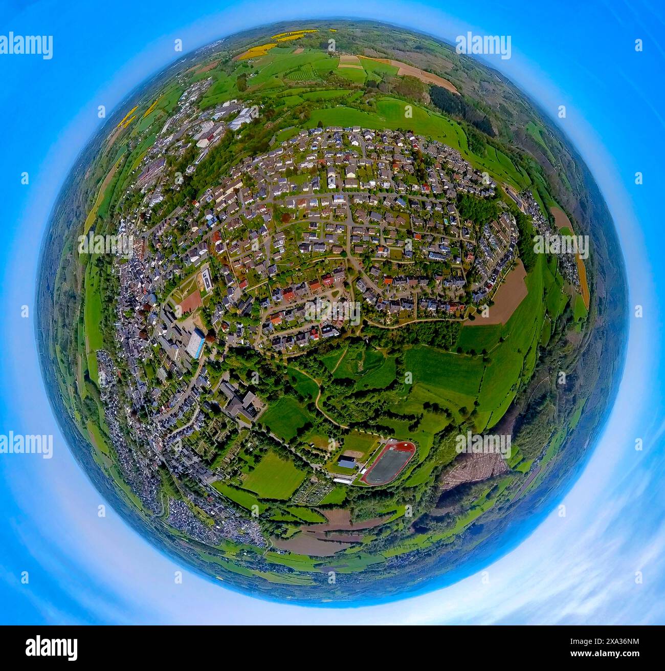 Aerial view, residential areas Westerfeld and Epscheider Straße, earth ...