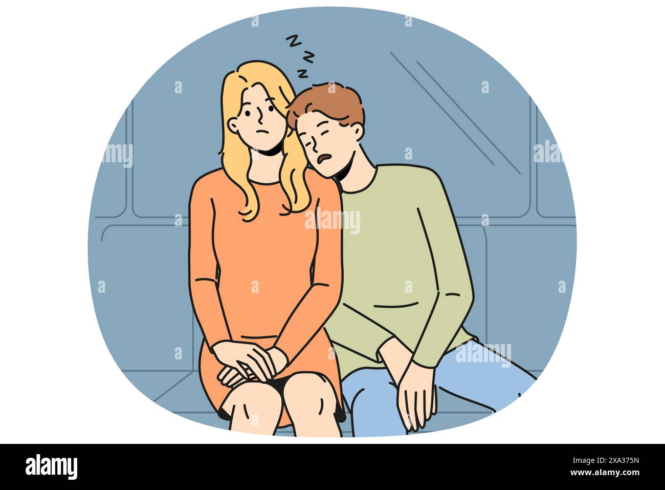 Subway passenger sleeps on shoulder of woman embarrassed by ...