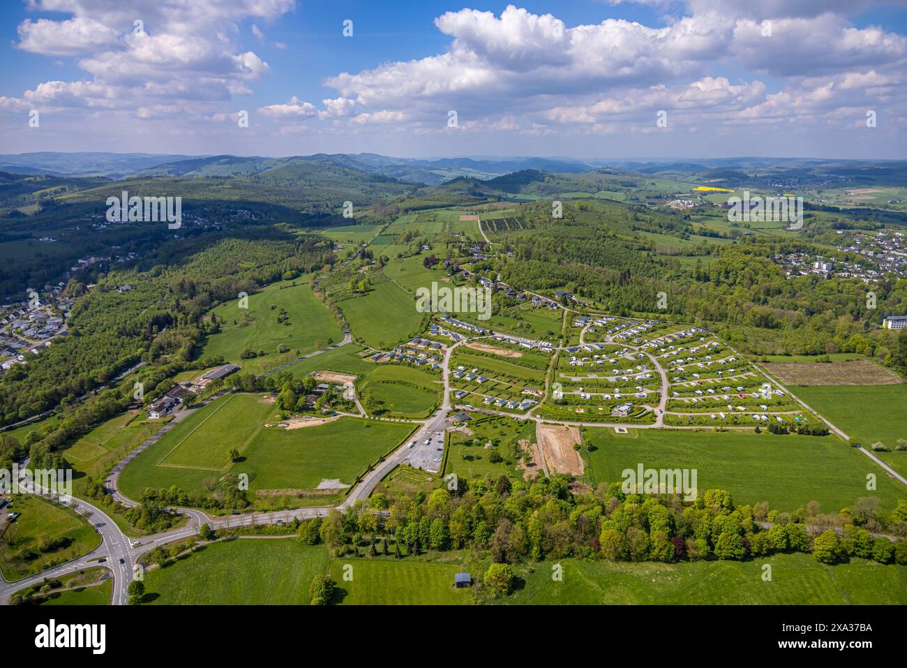 Aerial view, Sauerland Ferien Resort, Campingpark and Ferienpark Brilon ...