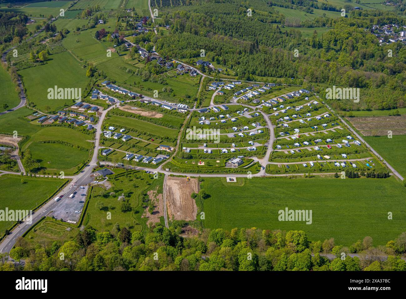 Aerial view, Sauerland Ferien Resort, camping park and vacation park ...