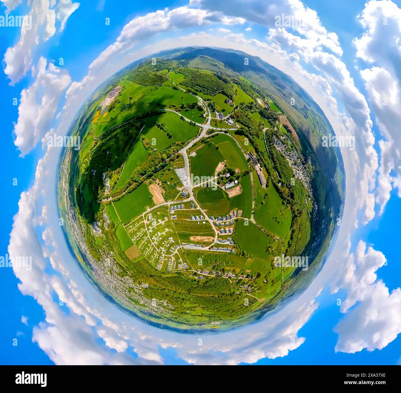 Aerial view, Sauerland Ferien Resort, Campingpark and Ferienpark Brilon ...