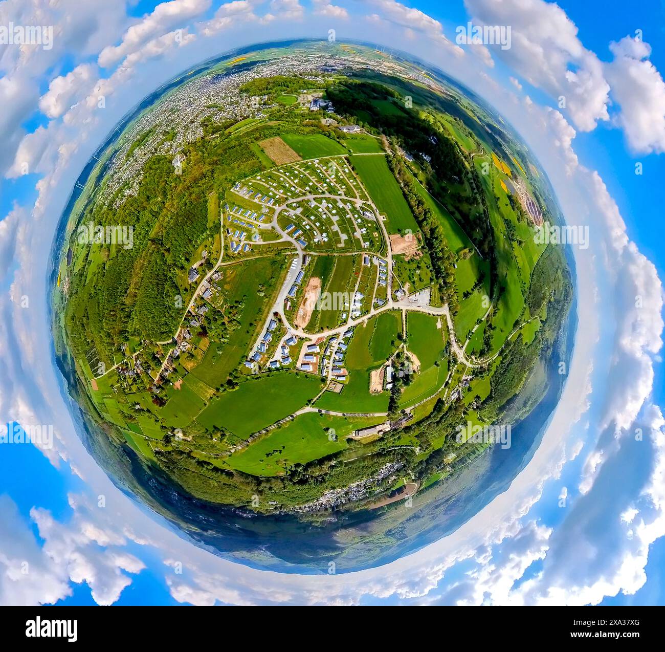 Aerial view, Sauerland Ferien Resort, Campingpark and Ferienpark Brilon ...