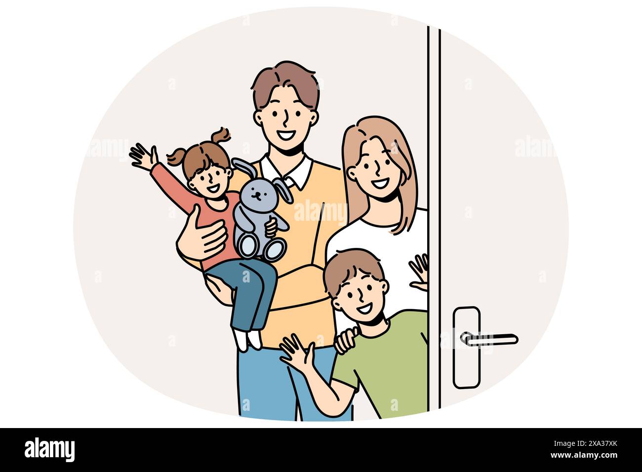 Male to female teenager waving Stock Vector Images - Alamy