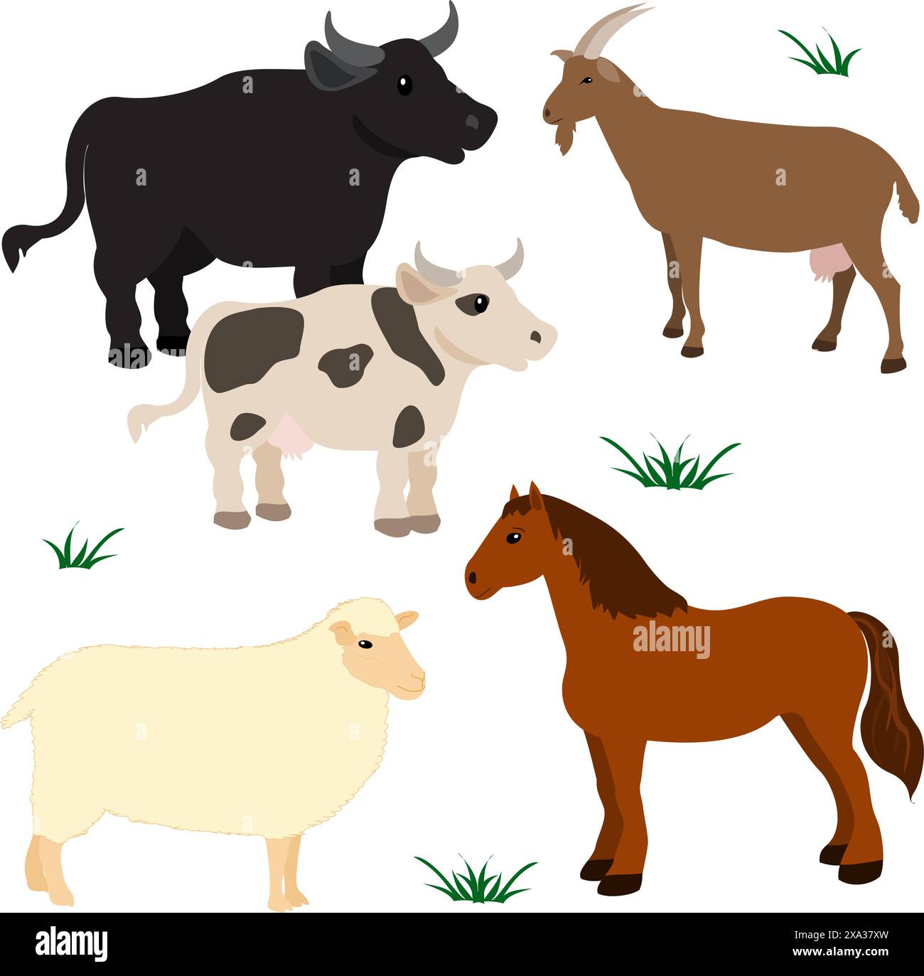 Farm animals vector set isolated on white Stock Vector Image & Art - Alamy