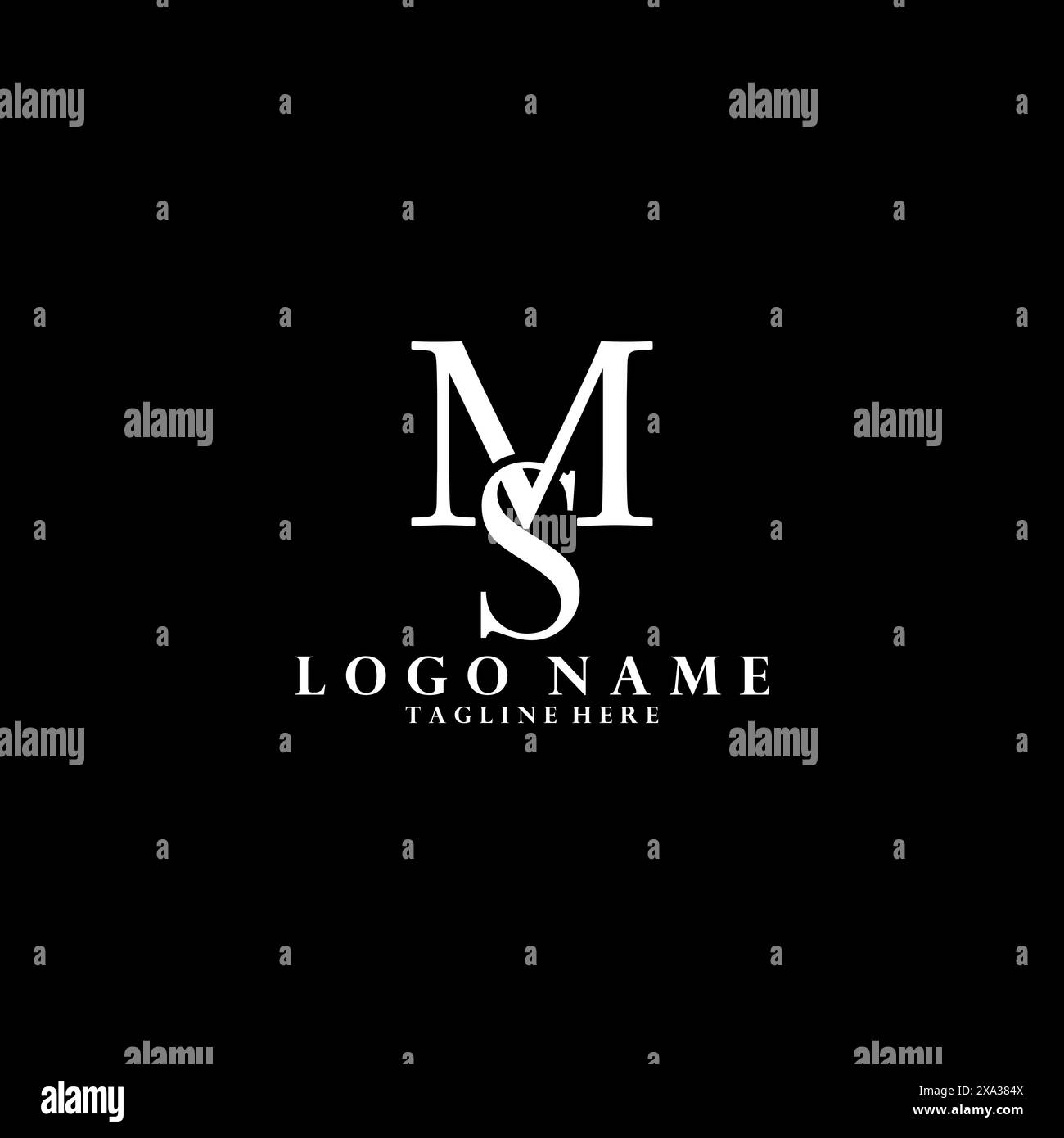 initial minimalis letter MS overlap vector logo design Stock Vector ...