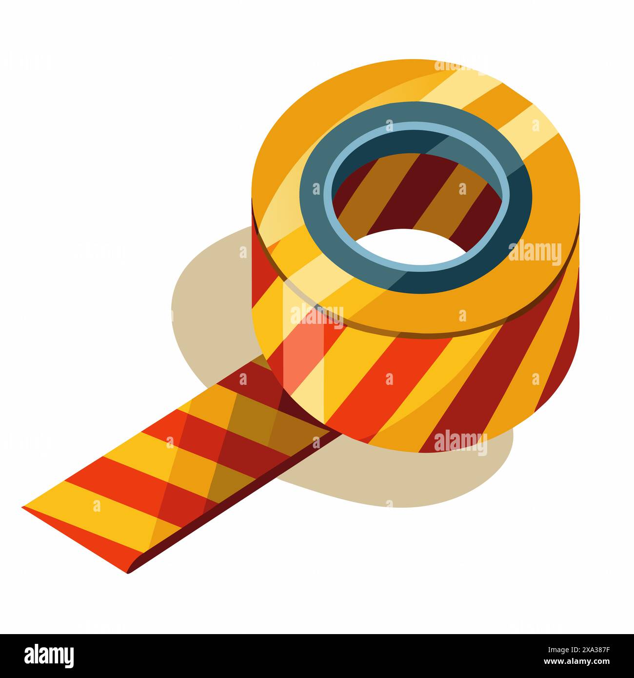 Striped construction tape isolated on white background. Concept of ...