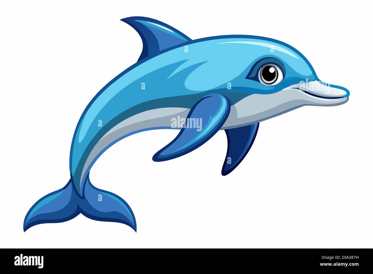 Dolphin illustration isolated on white background. Concept of marine ...