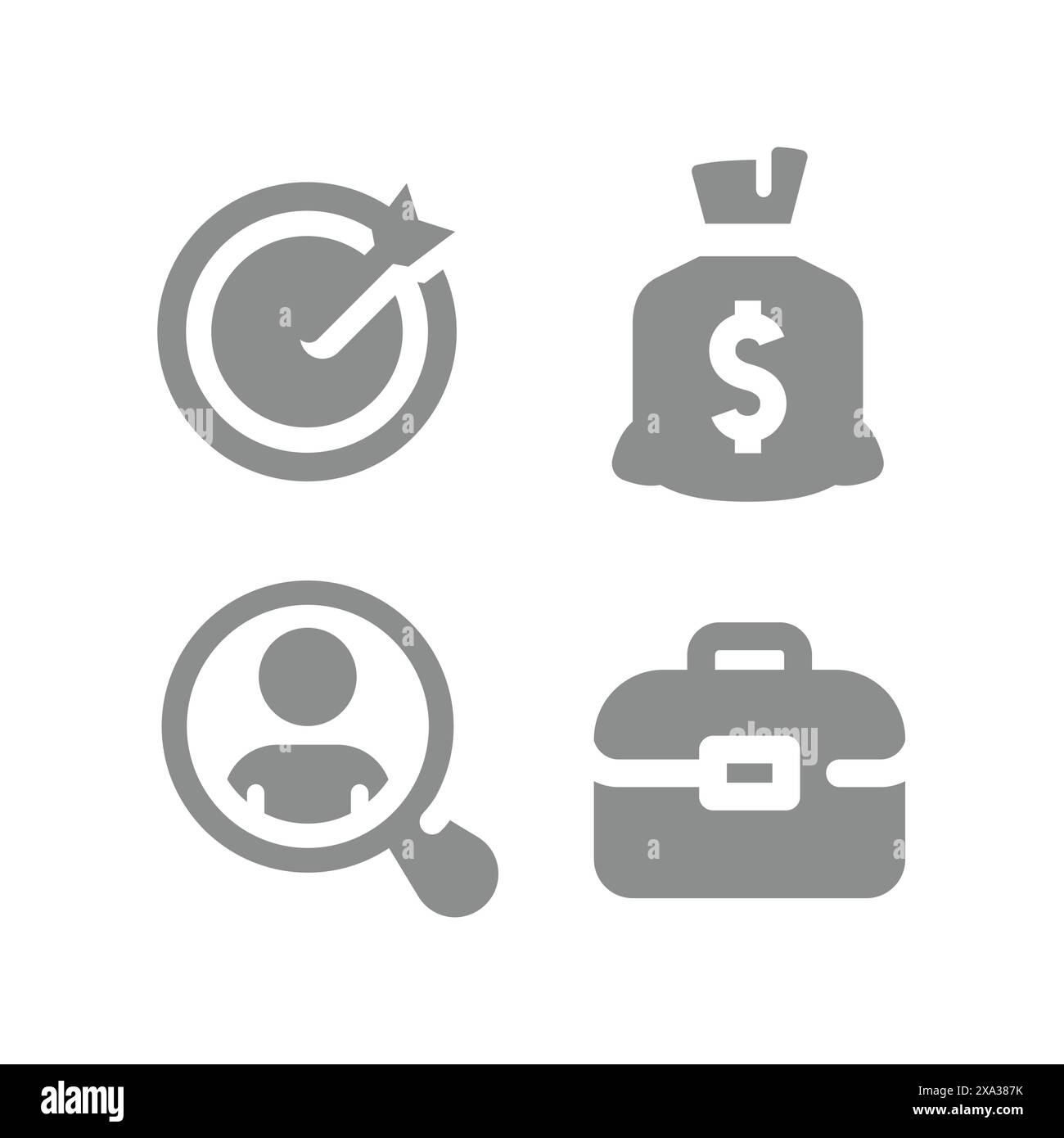 Employees and human resources vector icons. Employment, business goal ...