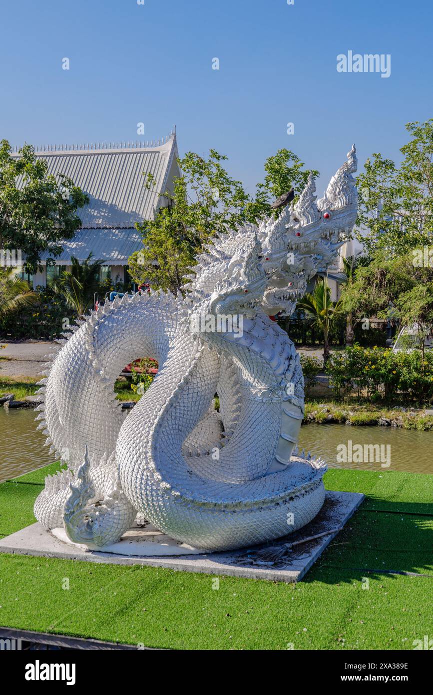 Naga Snake protecting the buddhist and hindu temple in Thailand Stock ...