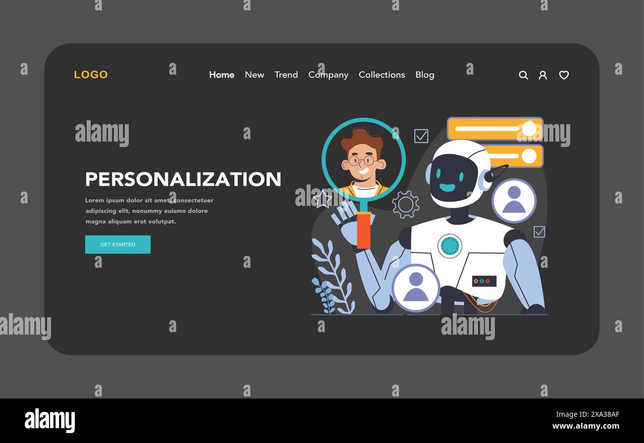 Chat bot dark or night mode web or landing. AI-powered customer service. Online consultation ...