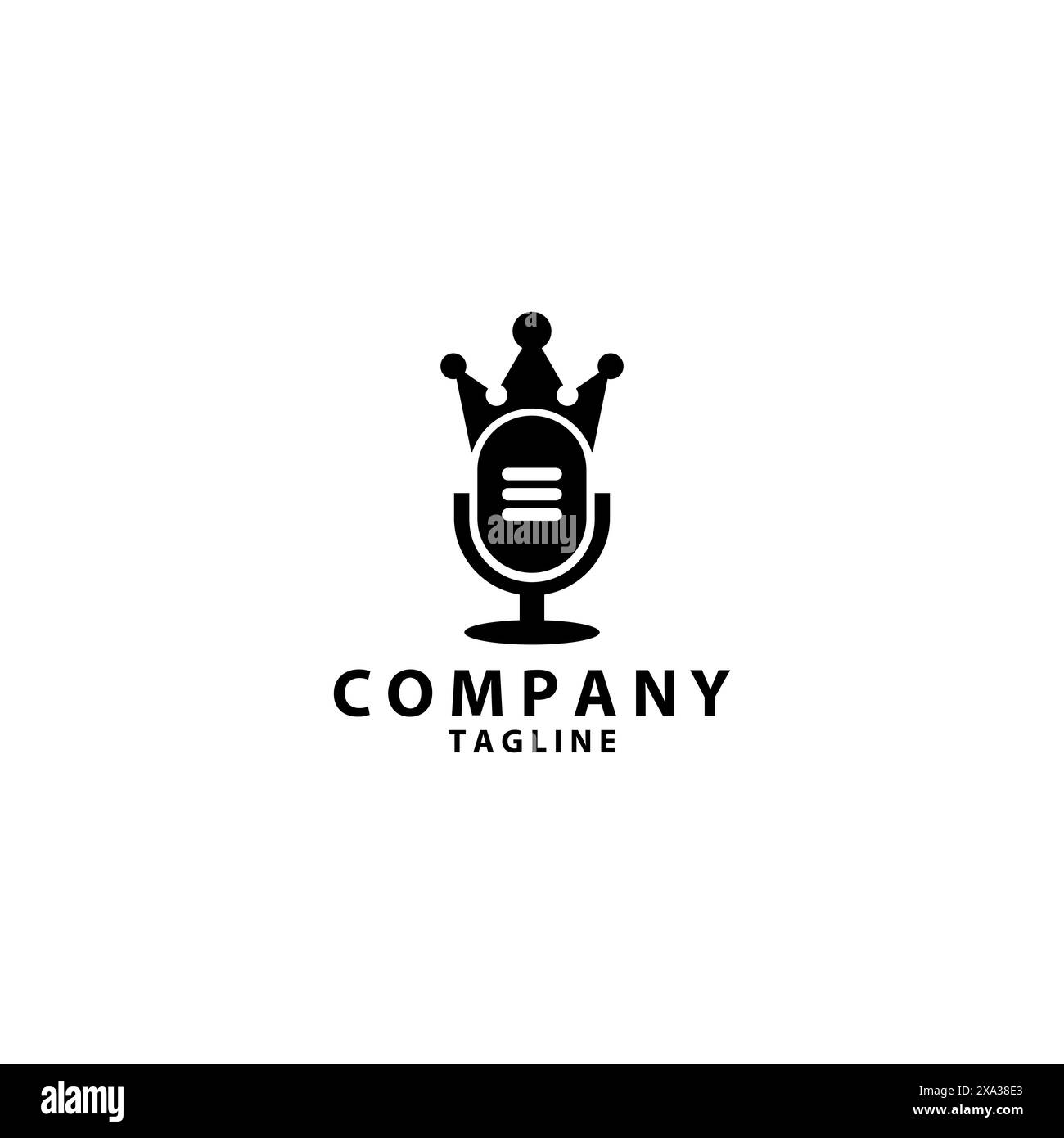 king podcast logo design vector Stock Vector Image & Art - Alamy