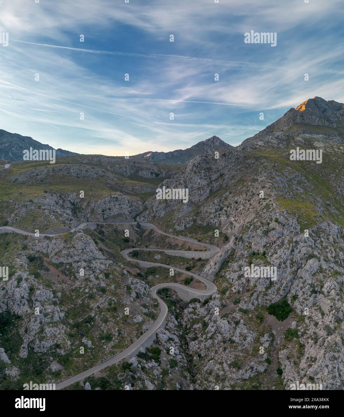 panorama view of the famous snake road leading from the Coll de Reis ...