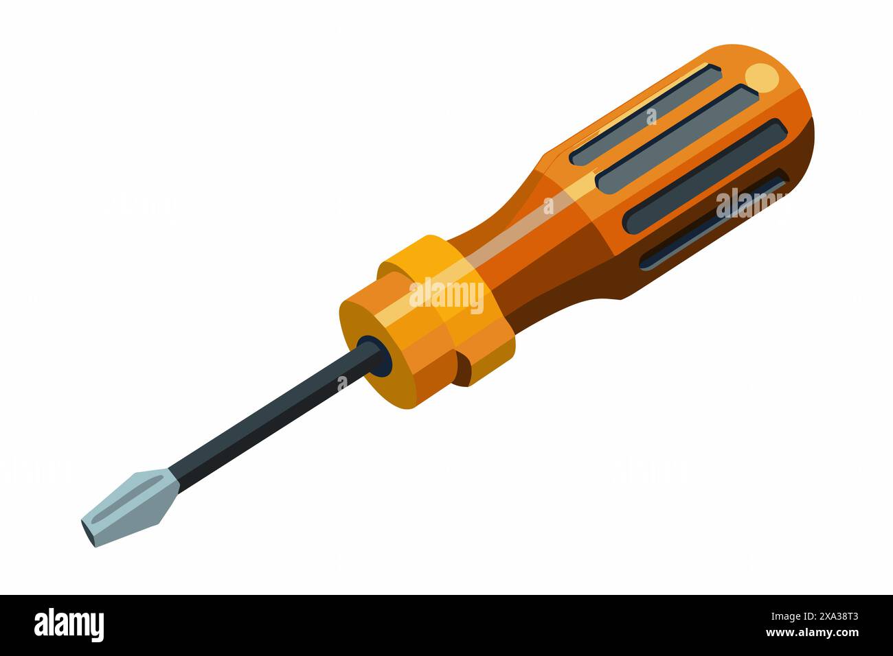 Screwdriver isolated on white background. Illustration of a classic ...