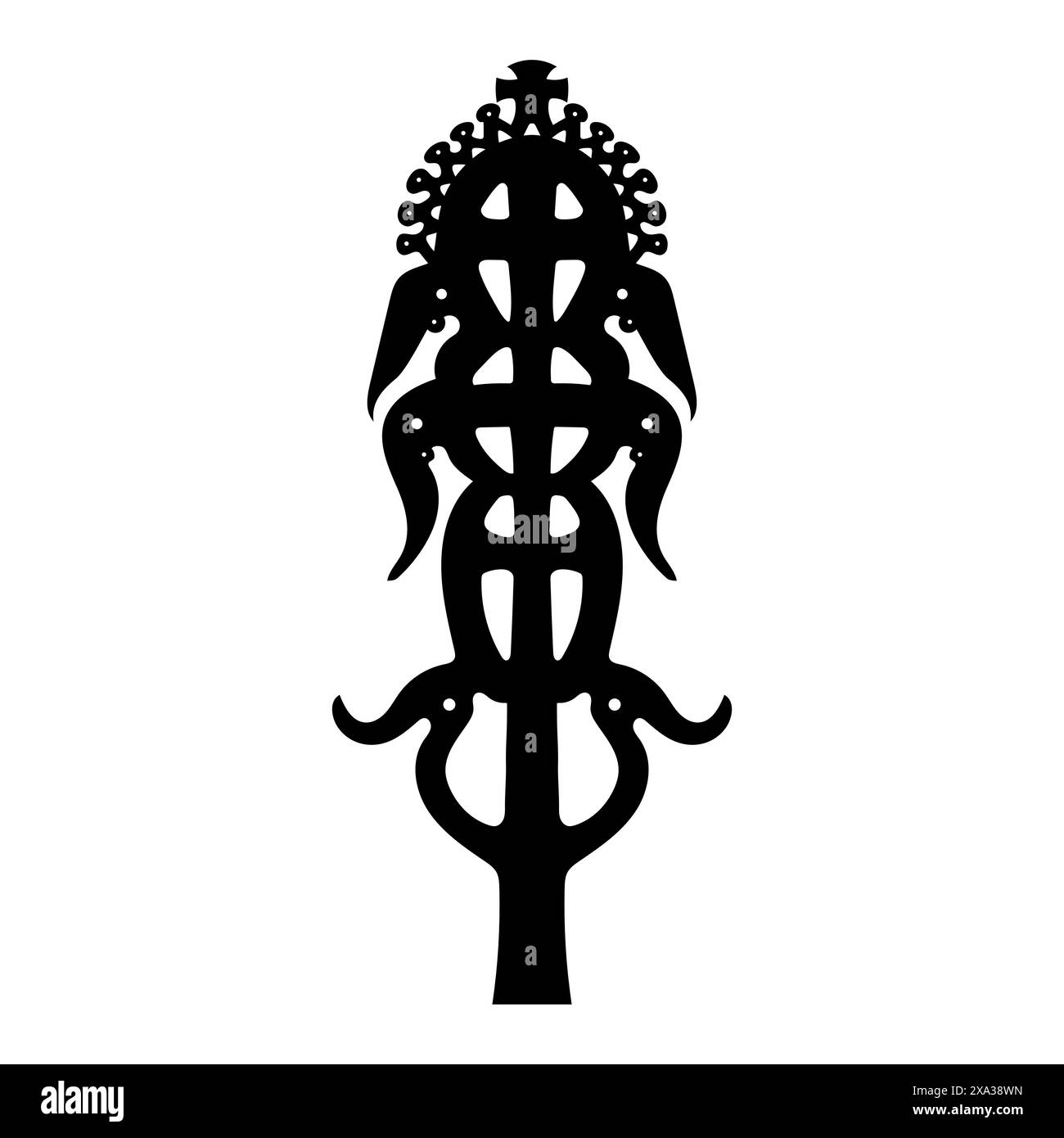 Complex animalistic cross shape, ornamental outline, rare unique symbol ... Complex animalistic cross shape, ornamental outline, rare unique symbol ...