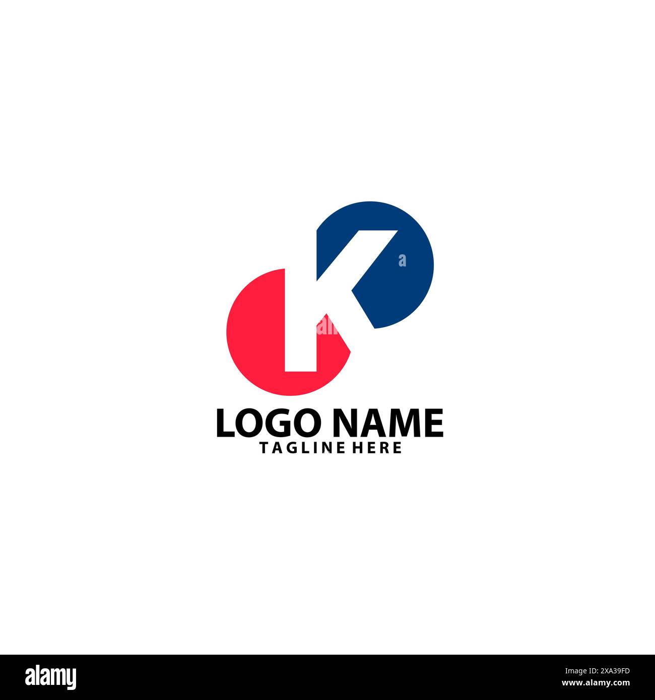 monogram letter K uppercase with circle vector logo design Stock Vector ...