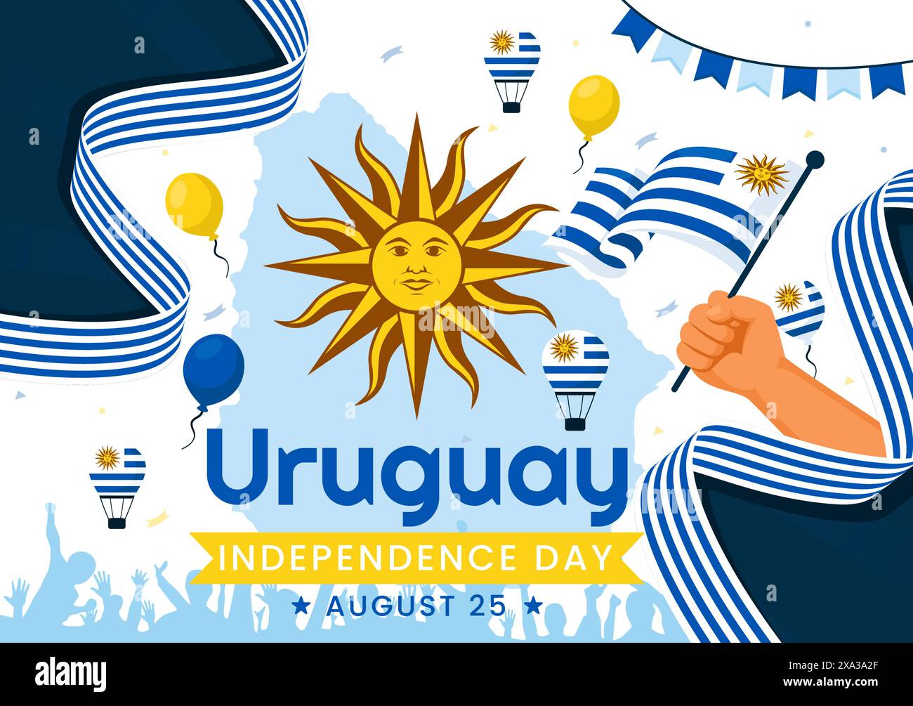 Happy Uruguay Independence Day Vector Illustration on 25 August ...