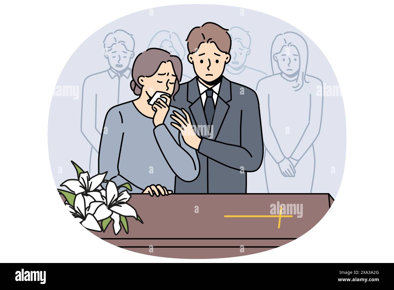 Before funeral service Stock Vector Images - Alamy