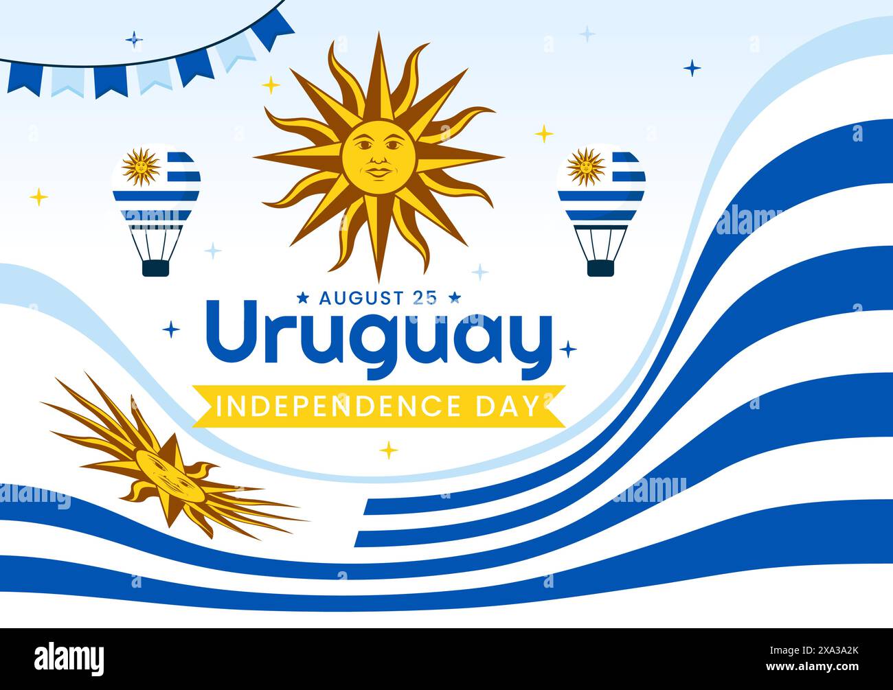 Happy Uruguay Independence Day Vector Illustration on 25 August ...