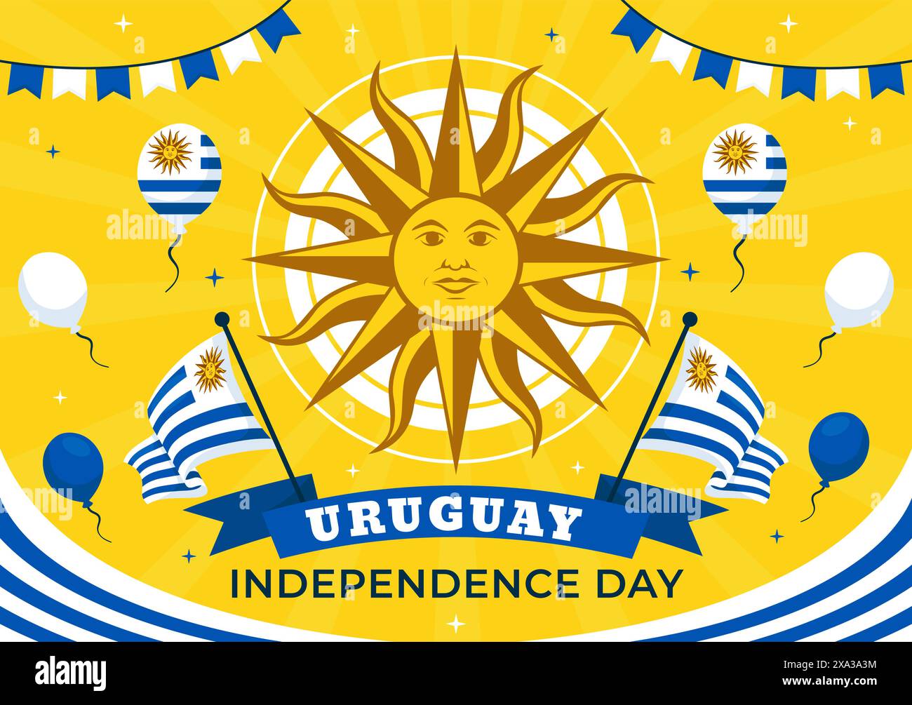 Happy Uruguay Independence Day Vector Illustration on 25 August ...