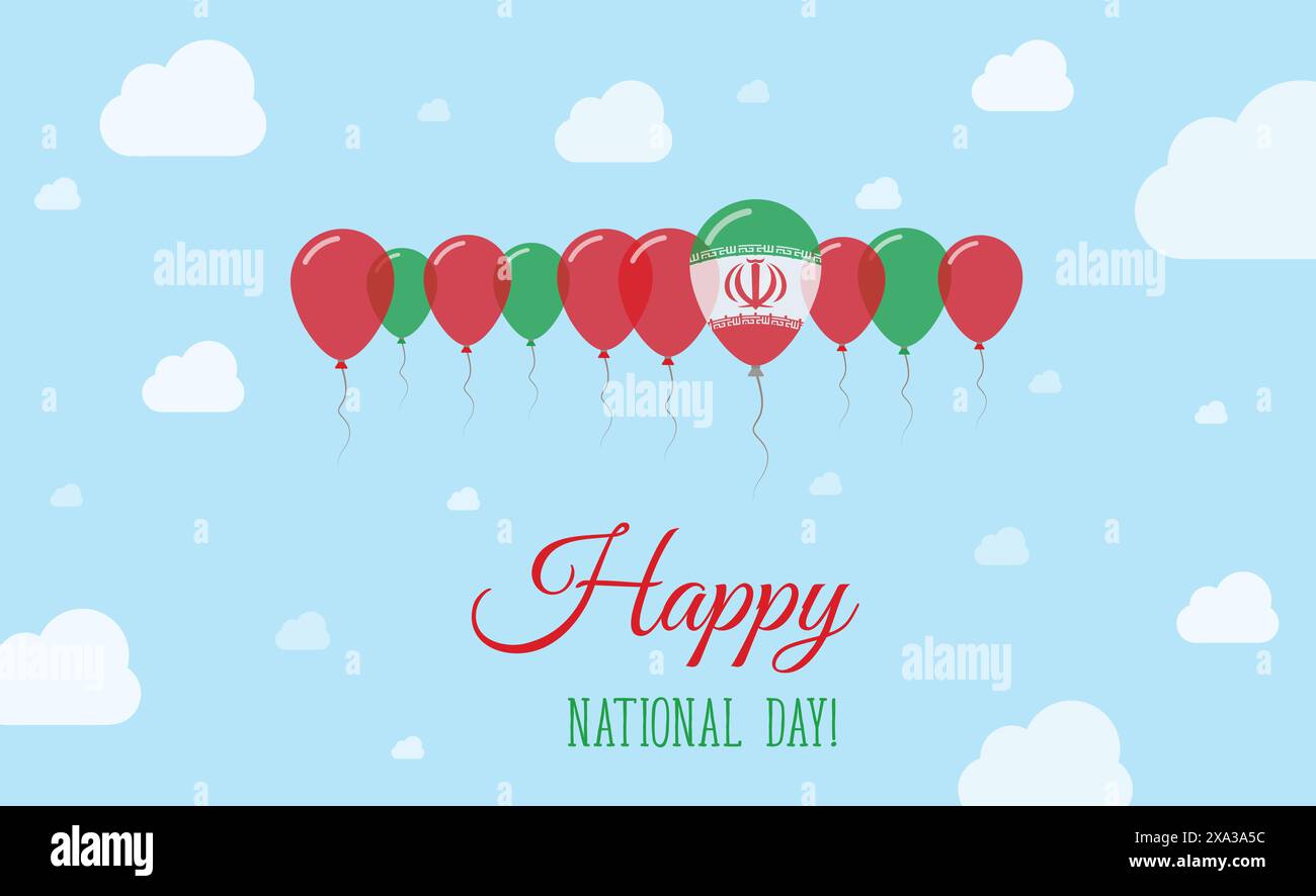 Islamic Republic Of Iran Independence Day Sparkling Patriotic Poster ...