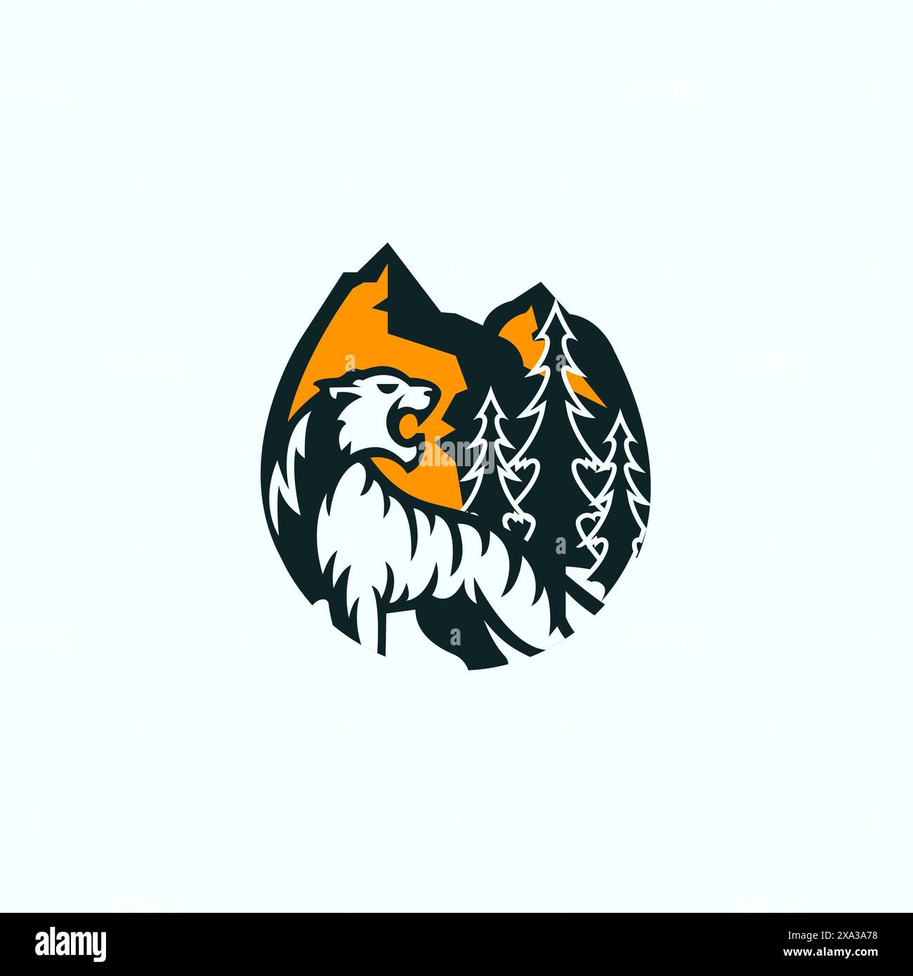 mountain forest tiger vector illustration design Stock Vector Image ...