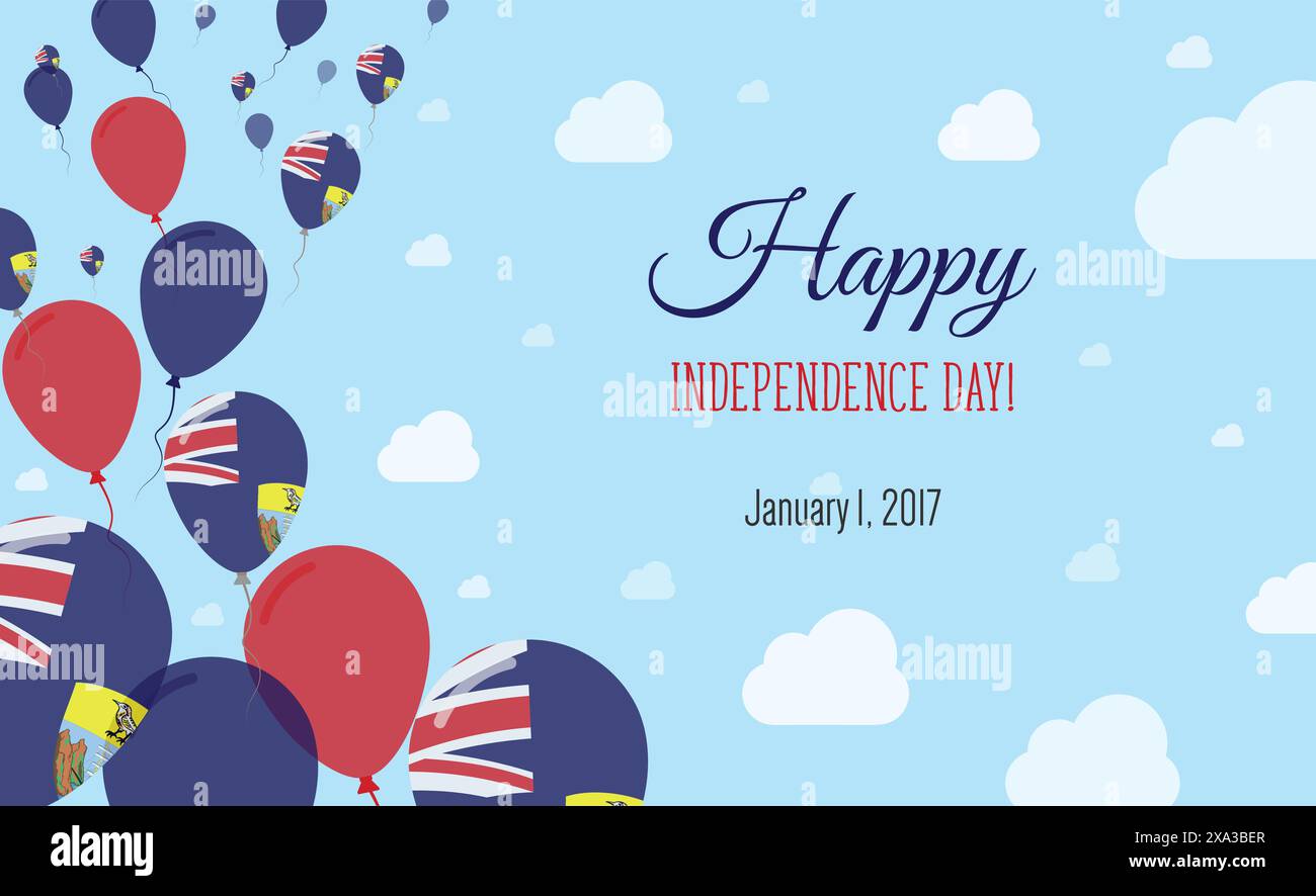 Saint Helena Independence Day Sparkling Patriotic Poster. Row of ...