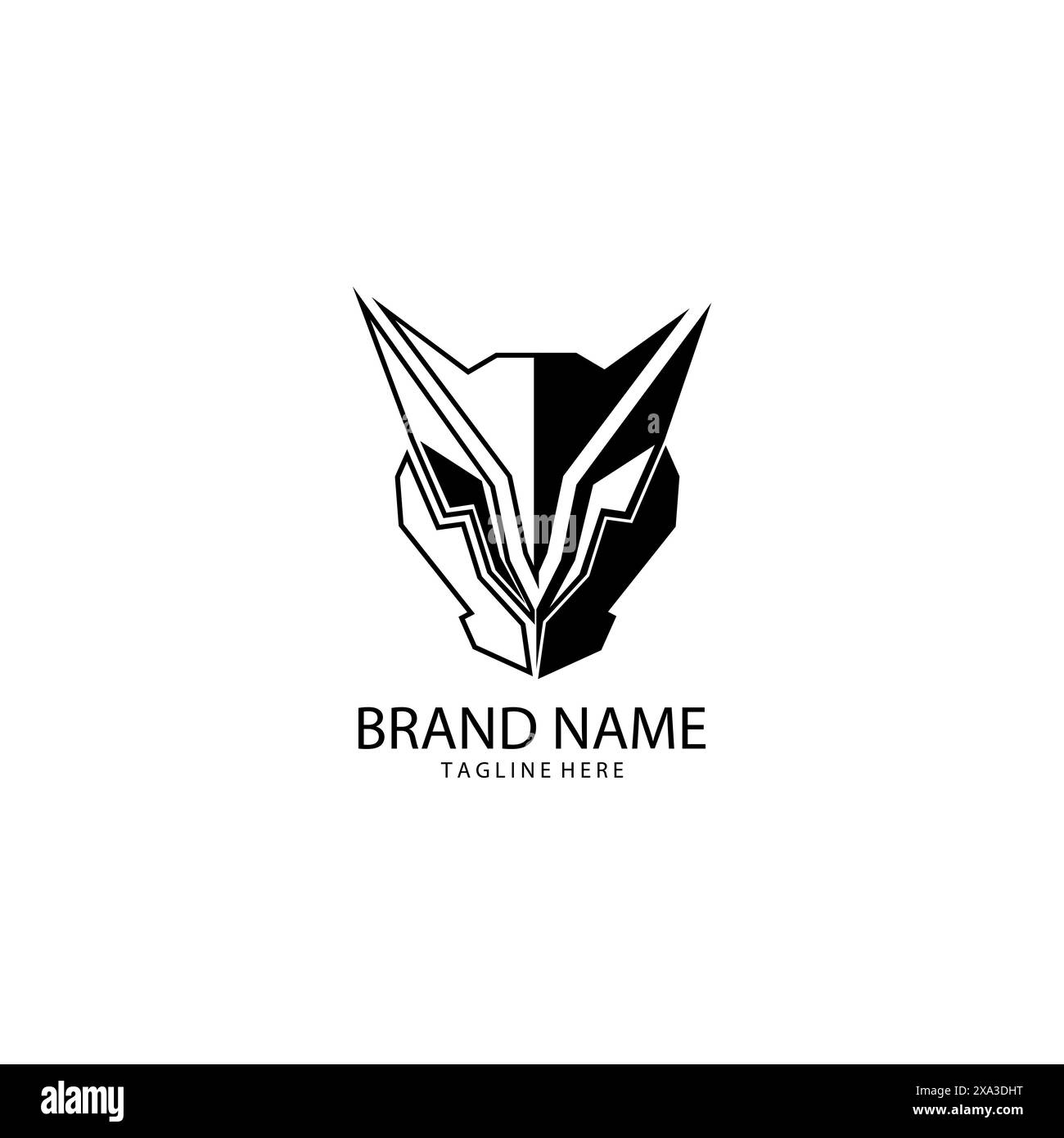 wolf head shaped modern robot logo design vector Stock Vector Image ...