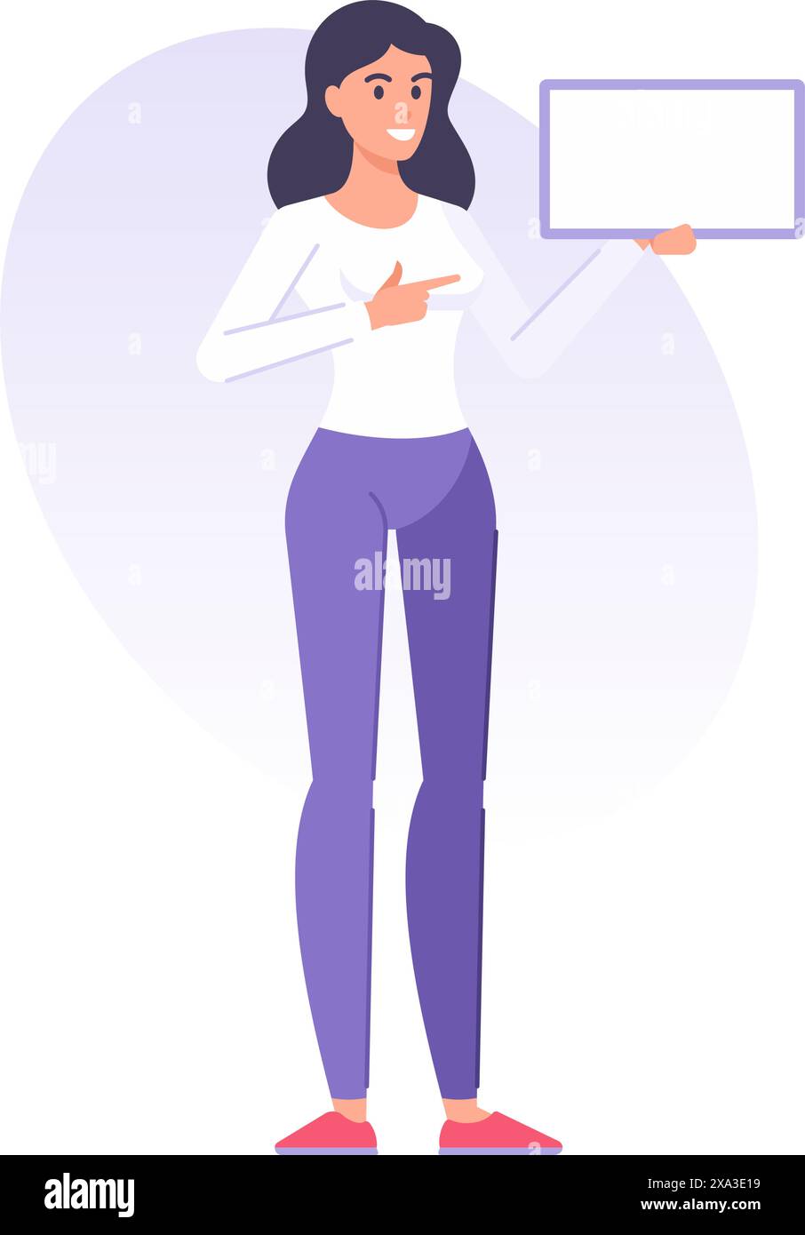Young woman pointing copy Stock Vector Images - Alamy