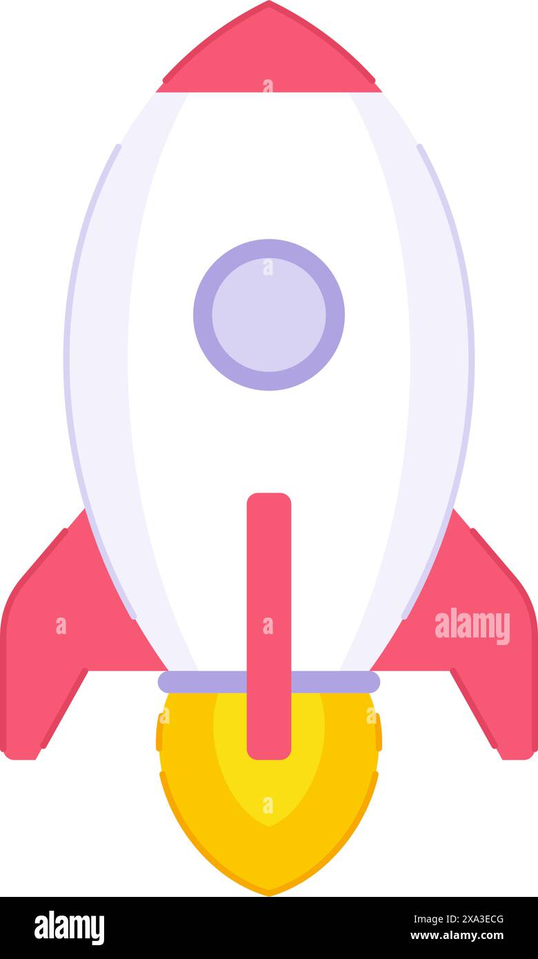 Rocket launch space exploration icon vector illustration. Spaceship ...
