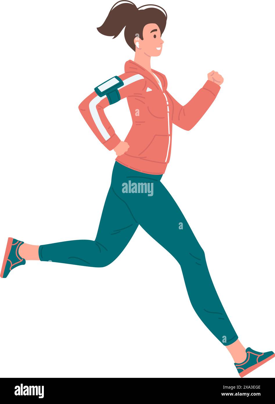 Smiling fit female athlete Stock Vector Images - Alamy