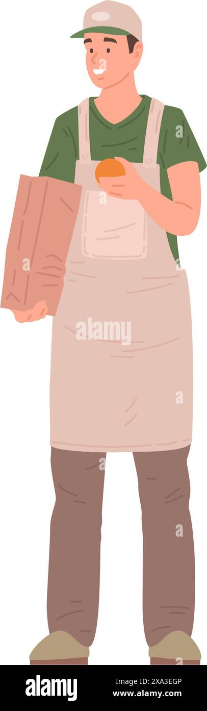 Packing fruit in farm Stock Vector Images - Alamy