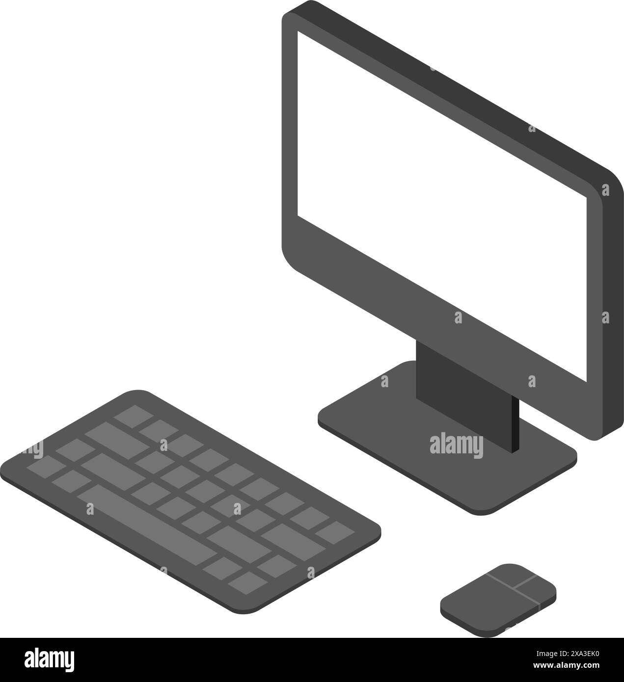 Electronic computer isometric design with keyboard monitor and mouse 3d ...
