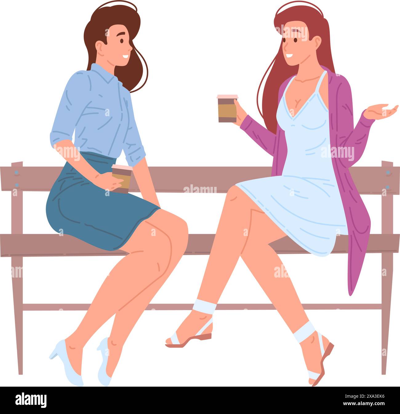 Young smiling woman two Stock Vector Images - Alamy