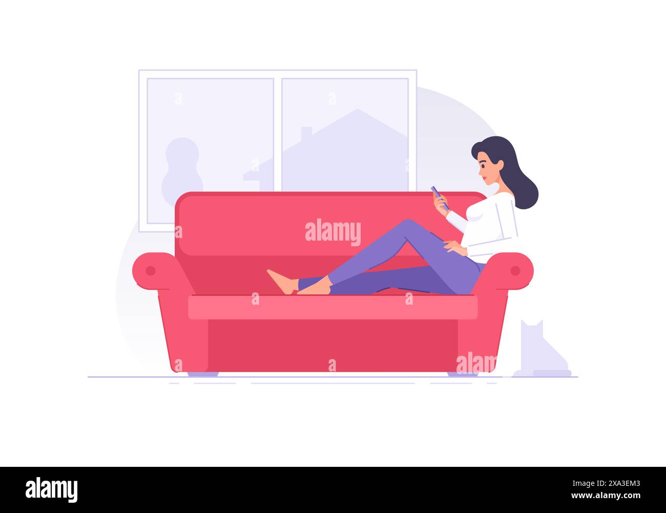 Female chilling Stock Vector Images - Alamy