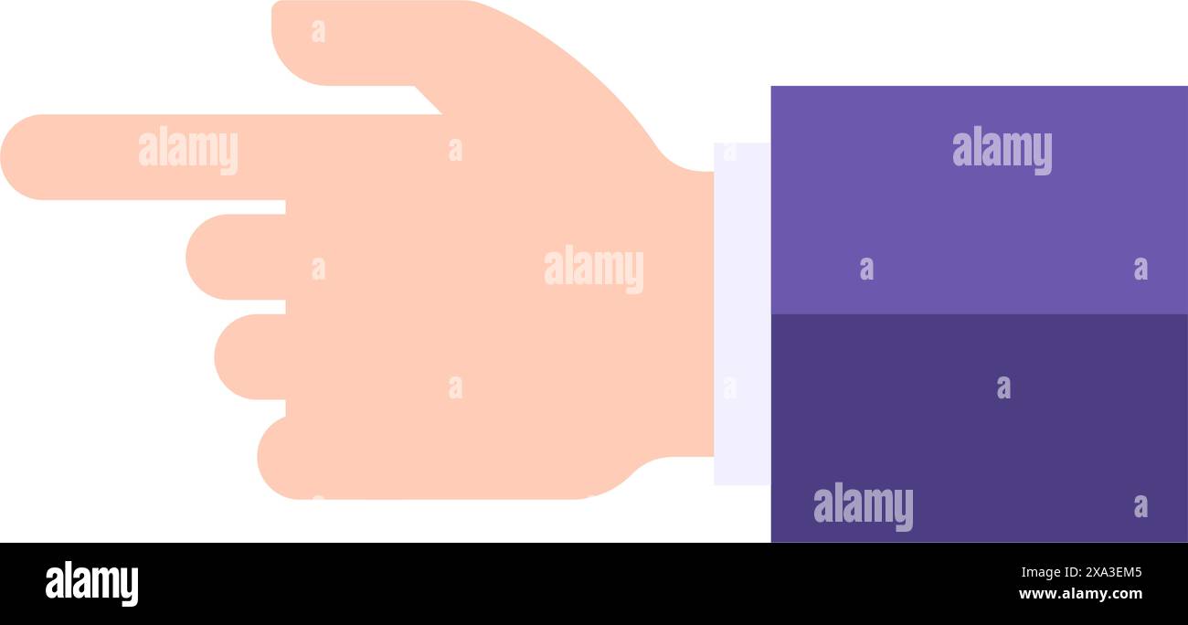 Boss human hand in suit pointing left direction by forefinger vector ...