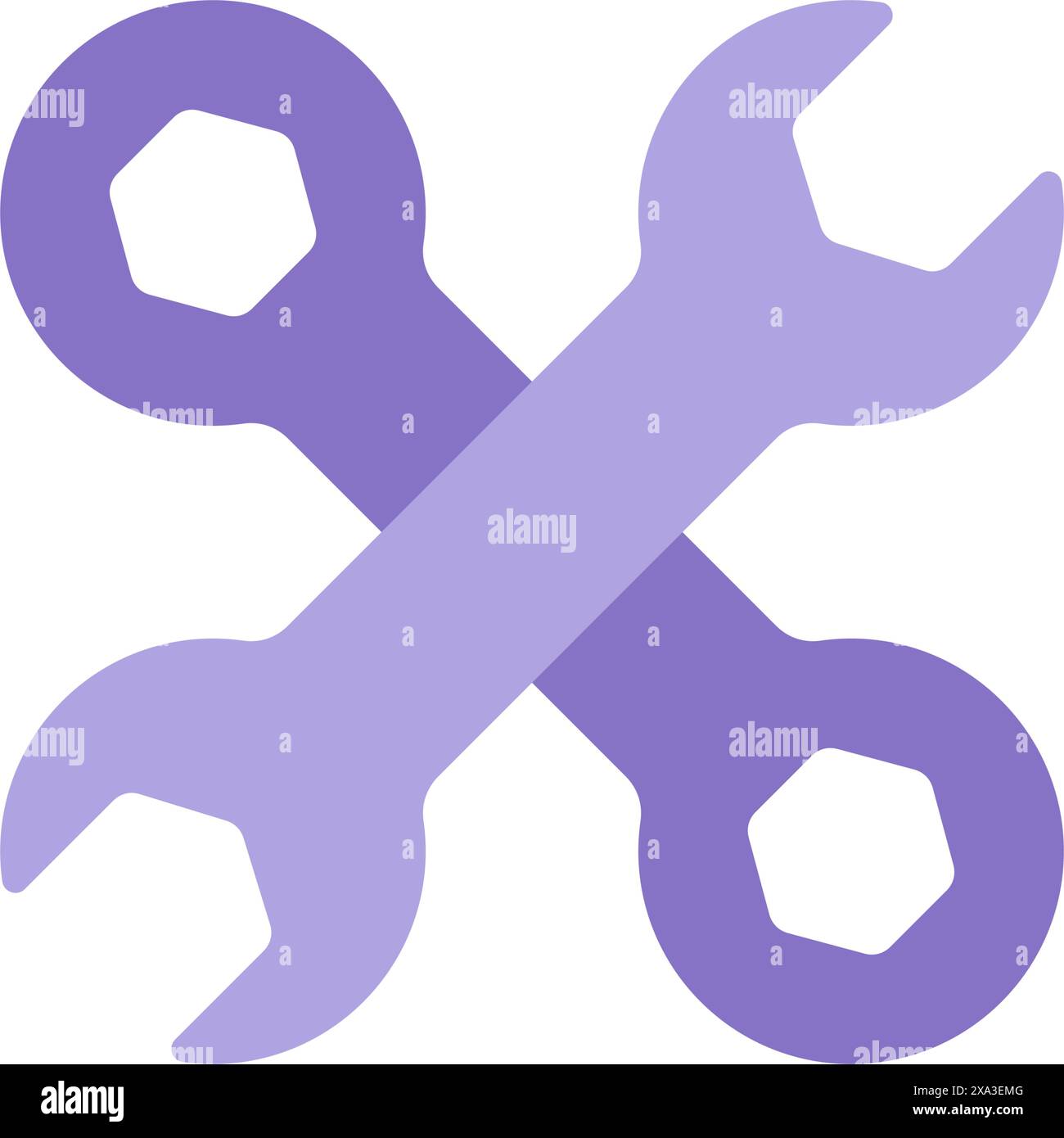 Crossed simple two wrench maintenance mechanical engineering work ...