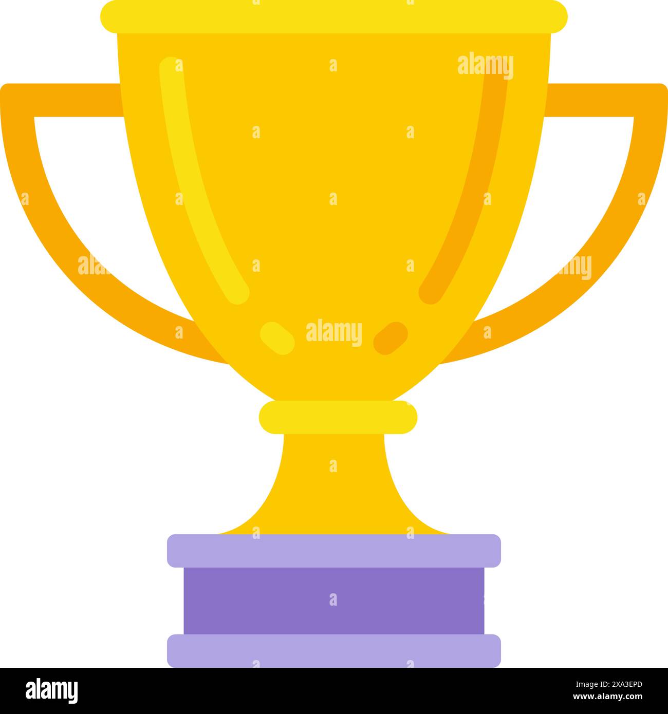 Golden metallic award cup with handles on pedestal for champion ...