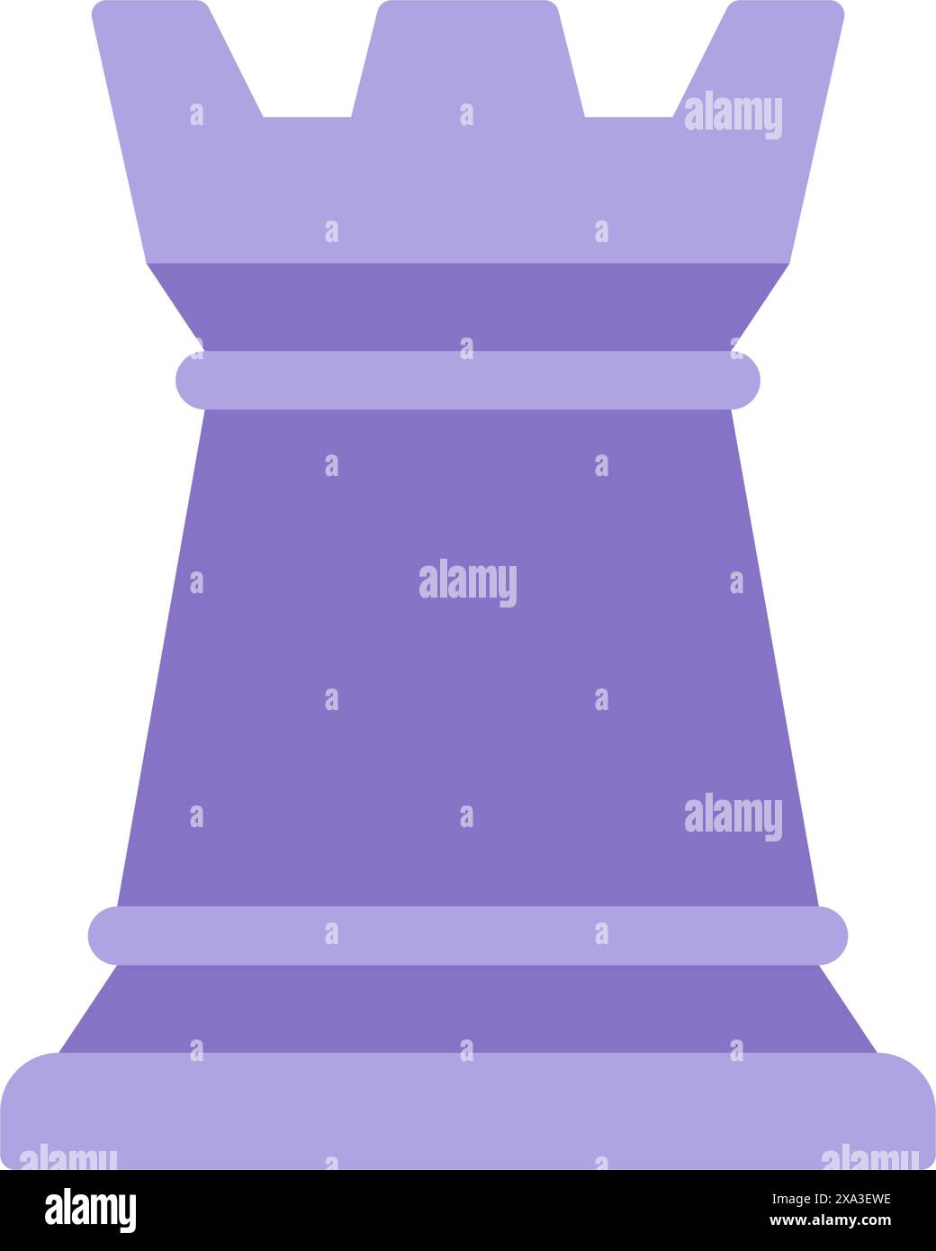 Purple rook chess figure vector flat illustration. Table game element ...