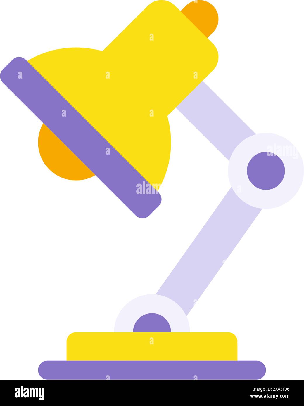 Yellow task table light lamp side view vector flat illustration ...