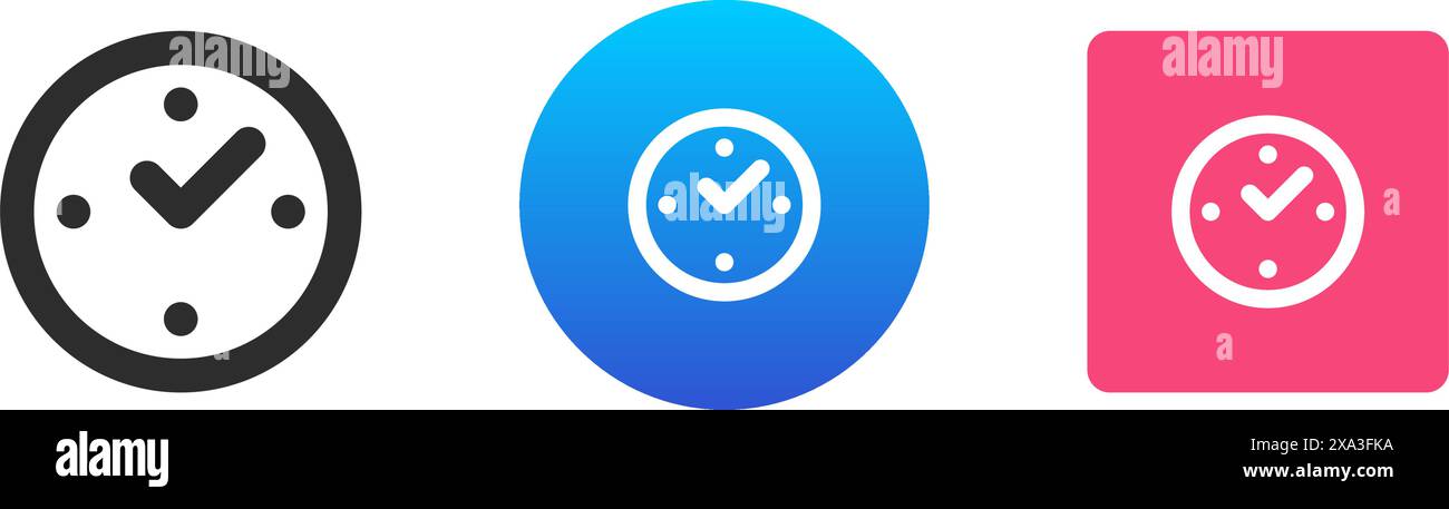 Time checking circle watch deadline period control alarm clock reminder ...