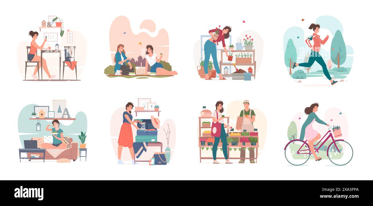 Illustration people doing outdoor activities hi-res stock photography ...