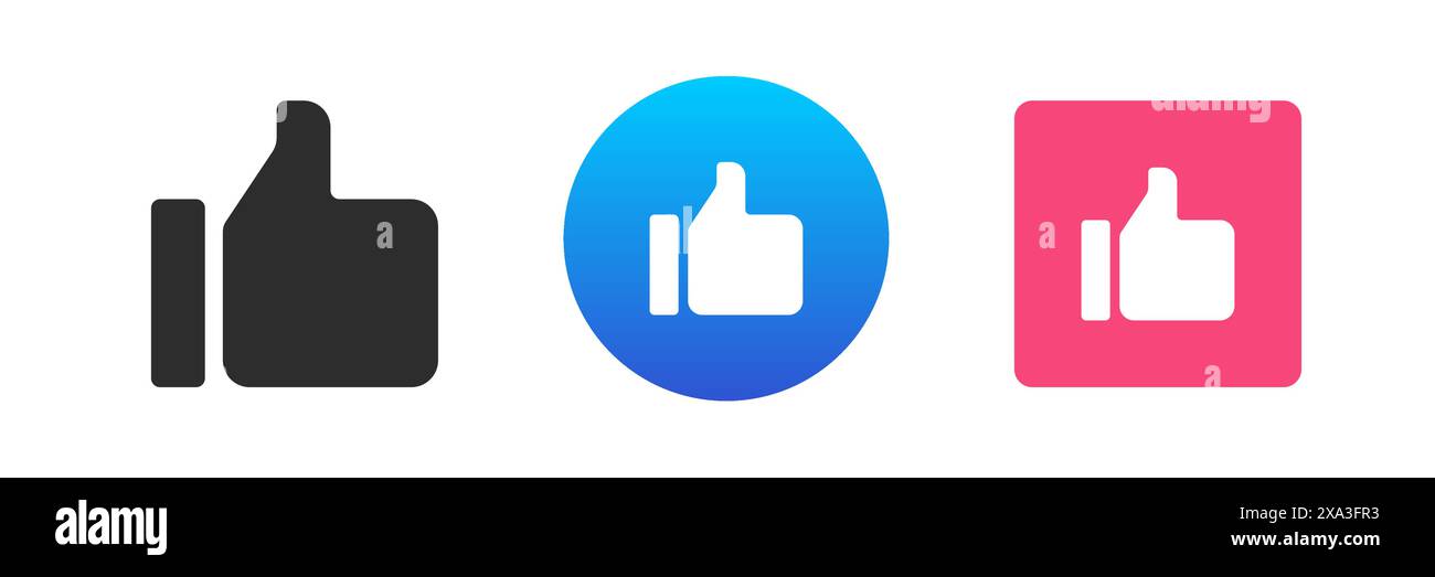 Like thumb up social network recommendation approved symbol icon set ...