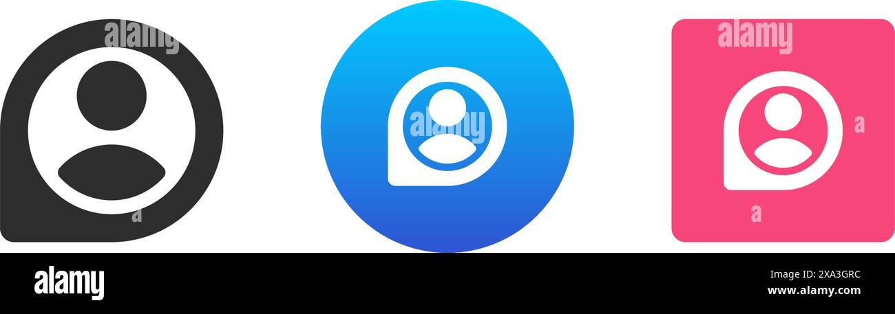 Human person searching map pointer GPS user address location icon set ...