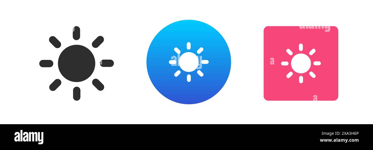Brightness level settings saturation intensity exposure icon set vector ...