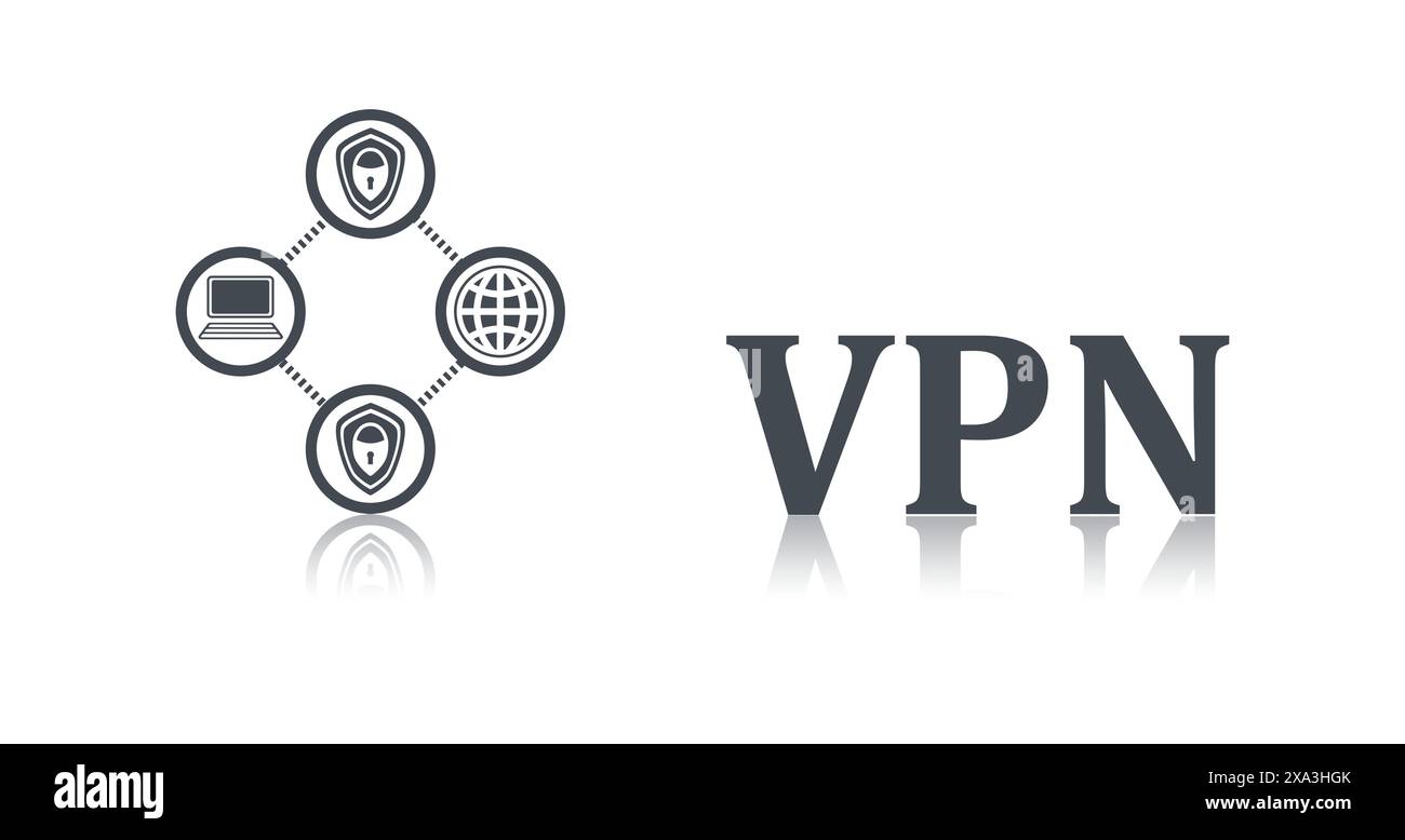 Illustration of a vpn concept Stock Photo - Alamy