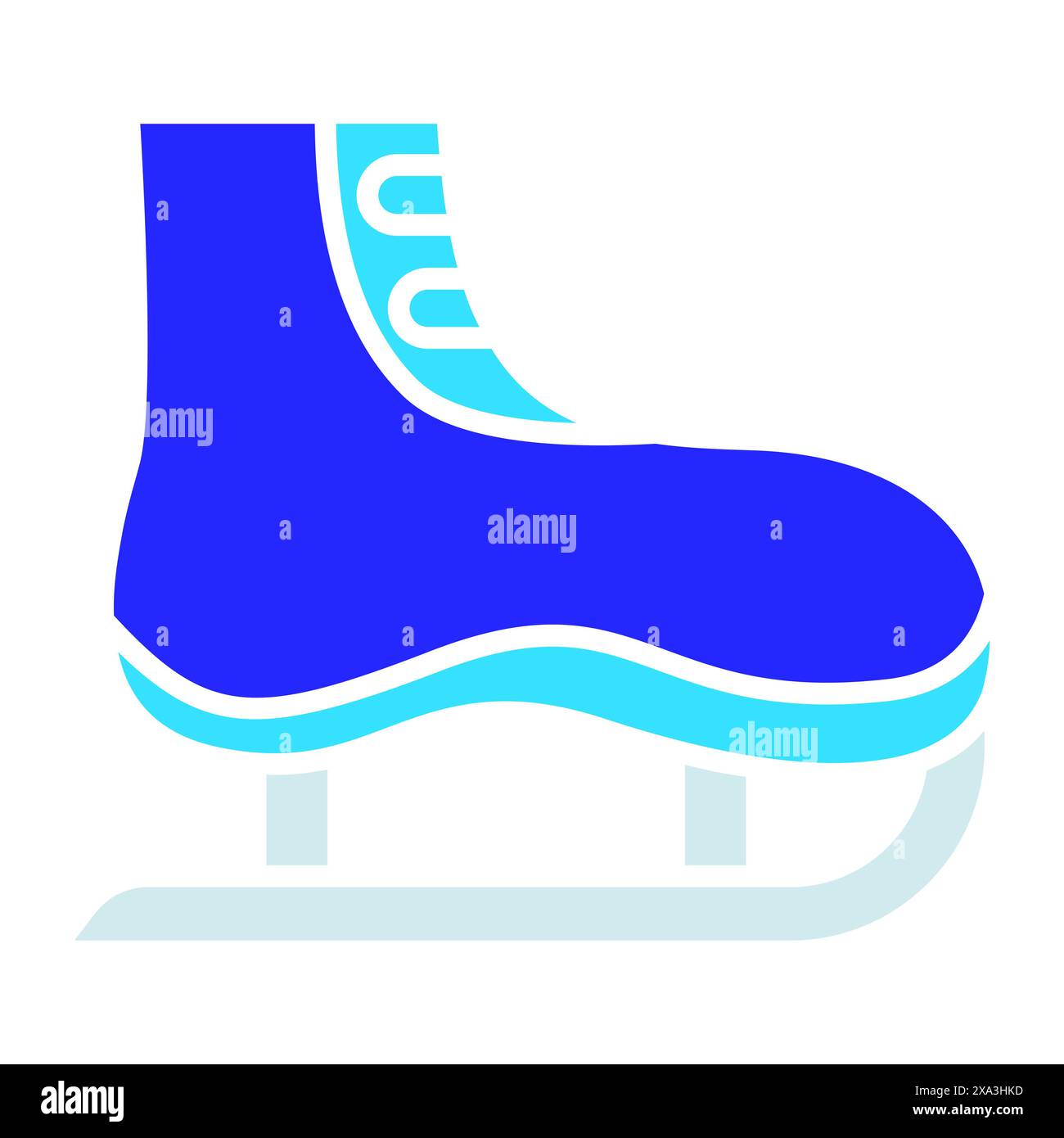Ice skate set icon. Blue boot, metal blade, winter sports, ice rink ...