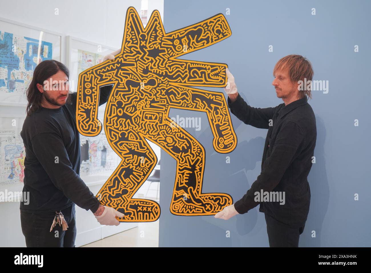 London, UK. 4 June 2024. Keith Haring, Dog, 1986. Estimate: £200,000 ...